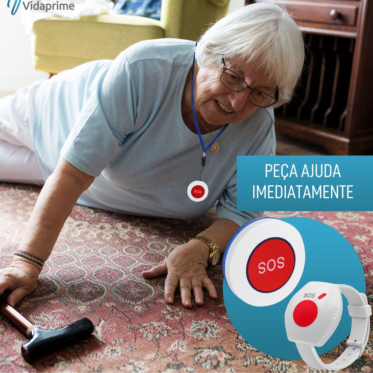 Alarme para Alerta de Pessoas Idosas | Botão de Emergência SOS ...