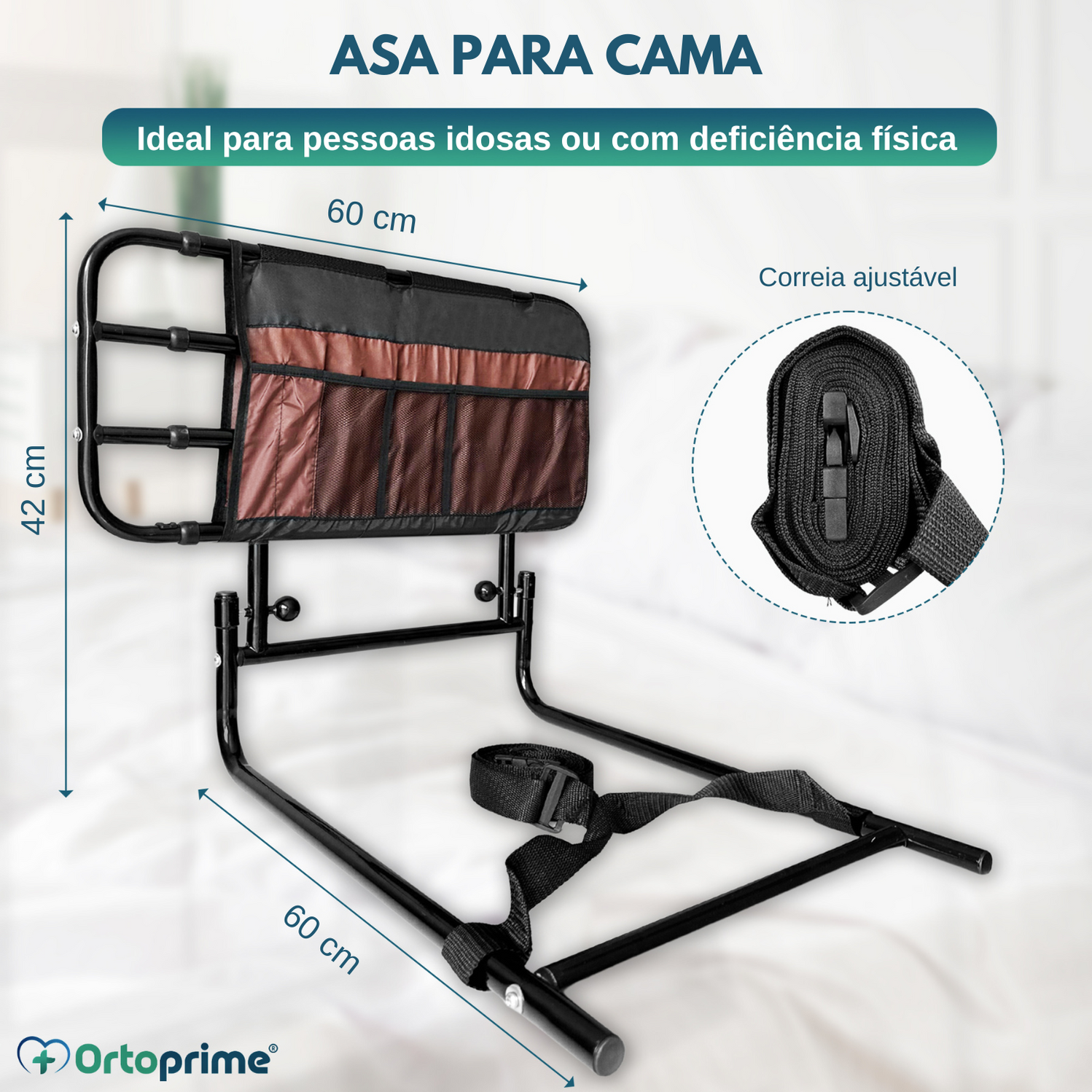 Grade para Camas de Adultos com Bolsos e Ajustável— OrtoPrime.pt
