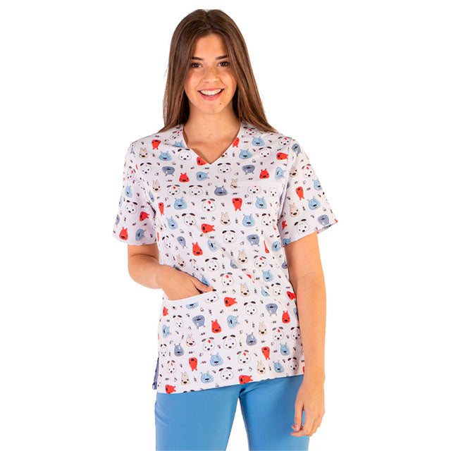 Bata Medica Unissexo para Veterinário com Estampagem de Cães | Tamanho ...