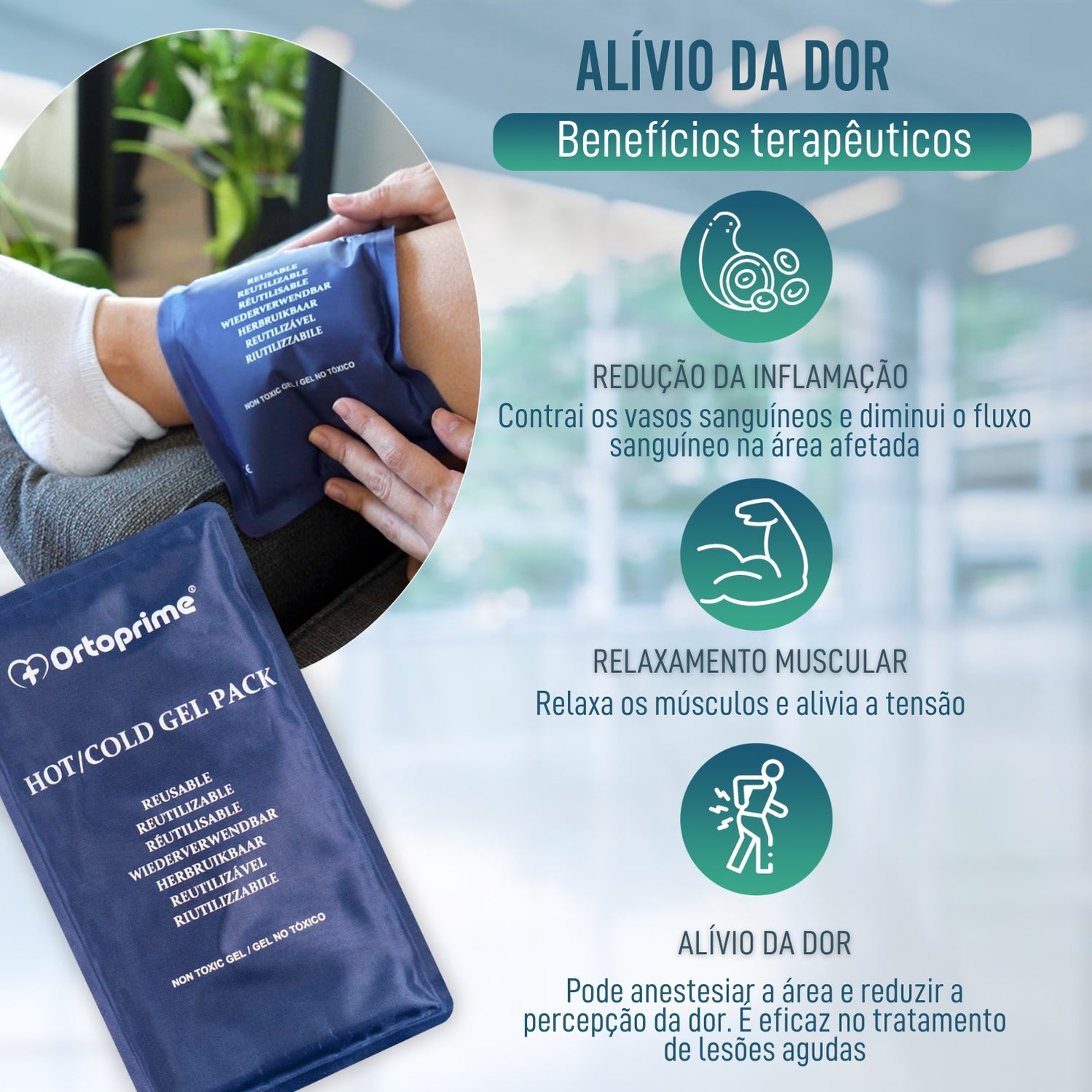 Compressas de Gel Reutilizáveis Frio e Calor | Conjunto Duplo— OrtoPrime.pt