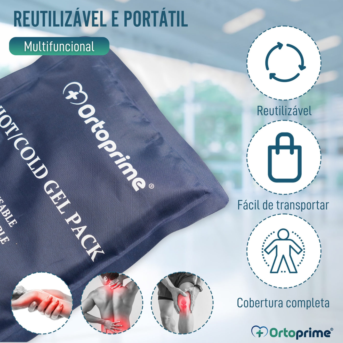 Compressas de Gel Reutilizáveis Frio e Calor | Conjunto Duplo— OrtoPrime.pt