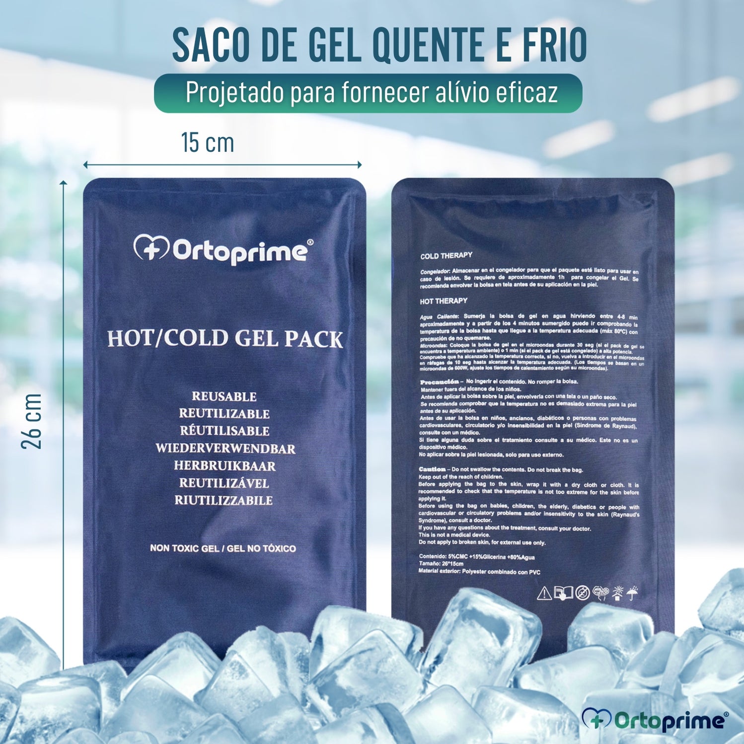 Compressas de Gel Reutilizáveis Frio e Calor | Conjunto Duplo— OrtoPrime.pt