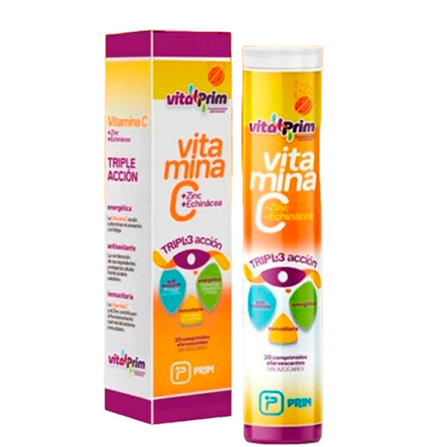 Vitamina C Efervescente com Ação Tripla | 24 comprimidos— OrtoPrime.pt